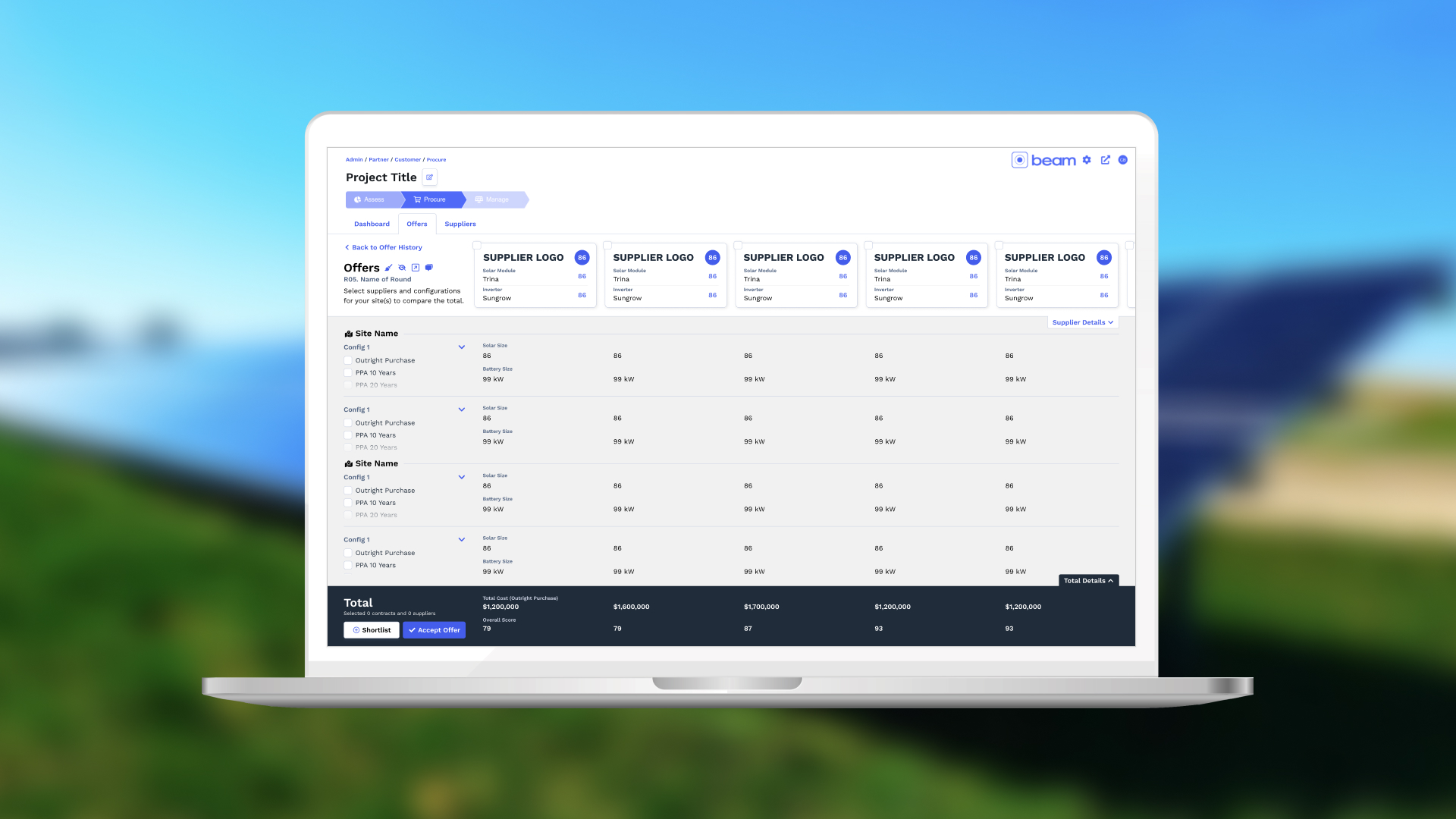 Improving the User Experience of the Beam Solar Platform